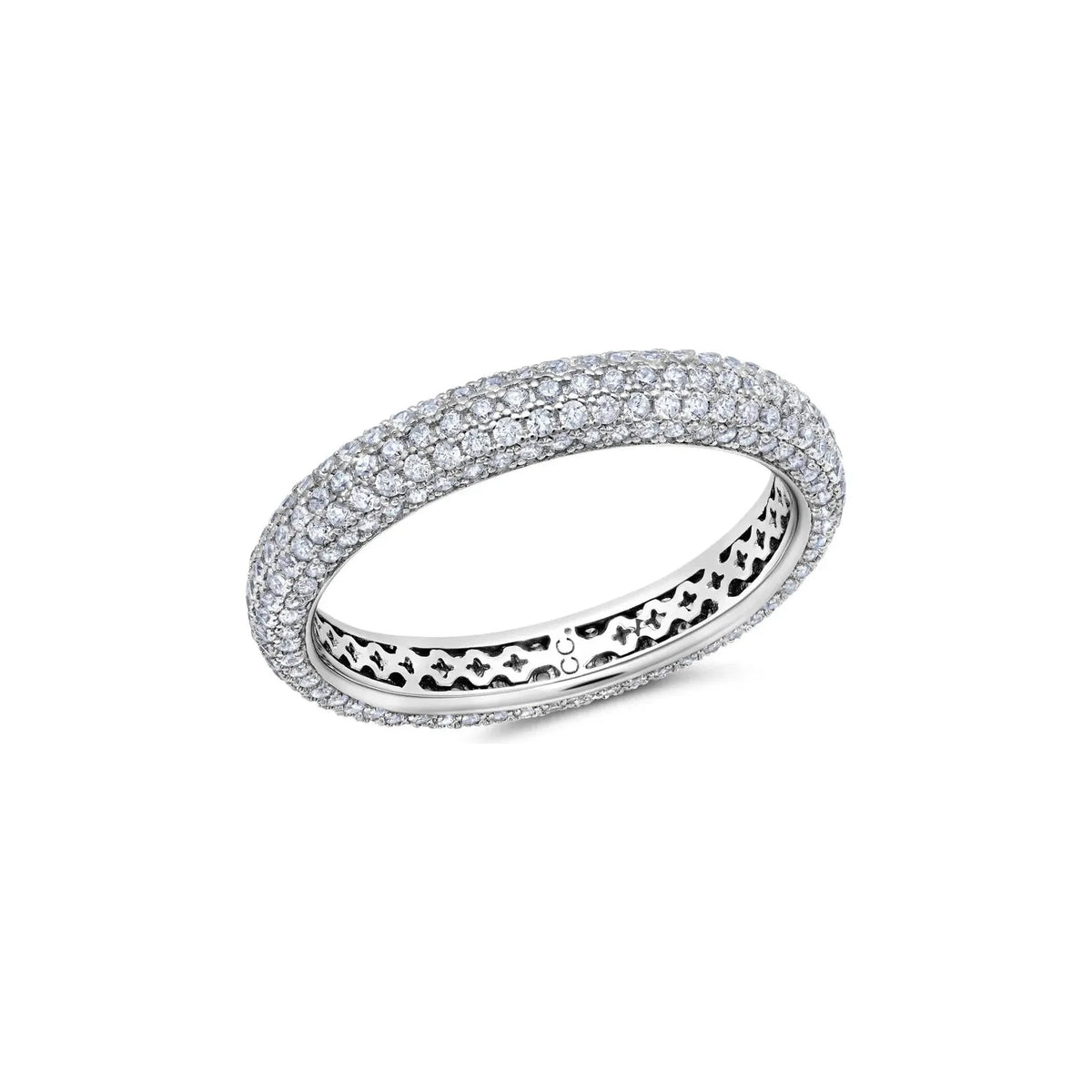 CRISLU Chamonix Pave Eternity Narrow Band in Platinum– ICE
