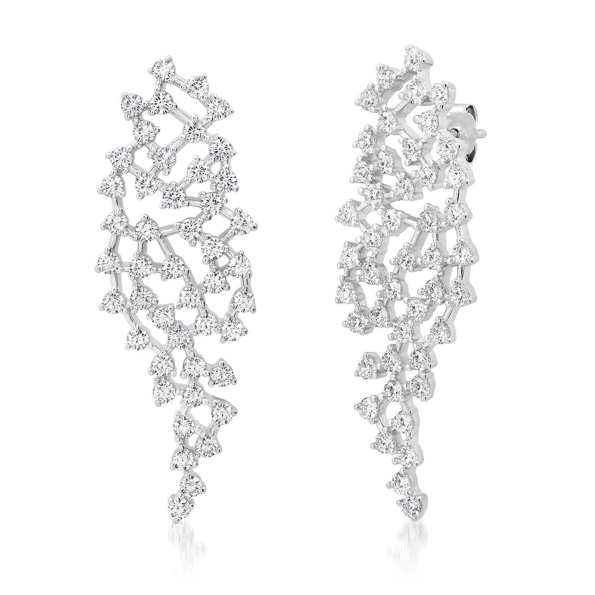 TAI Lacey Cascading CZ Earrings-Sterling Silver– ICE