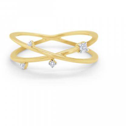 KC Designs Gold and Diamond X Ring– ICE